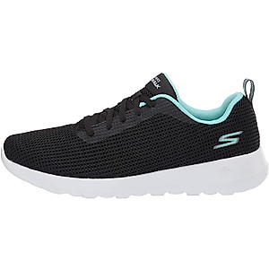 Skechers Women's Go Walk Joy Upturn Sneaker, Black/Aqua, 10