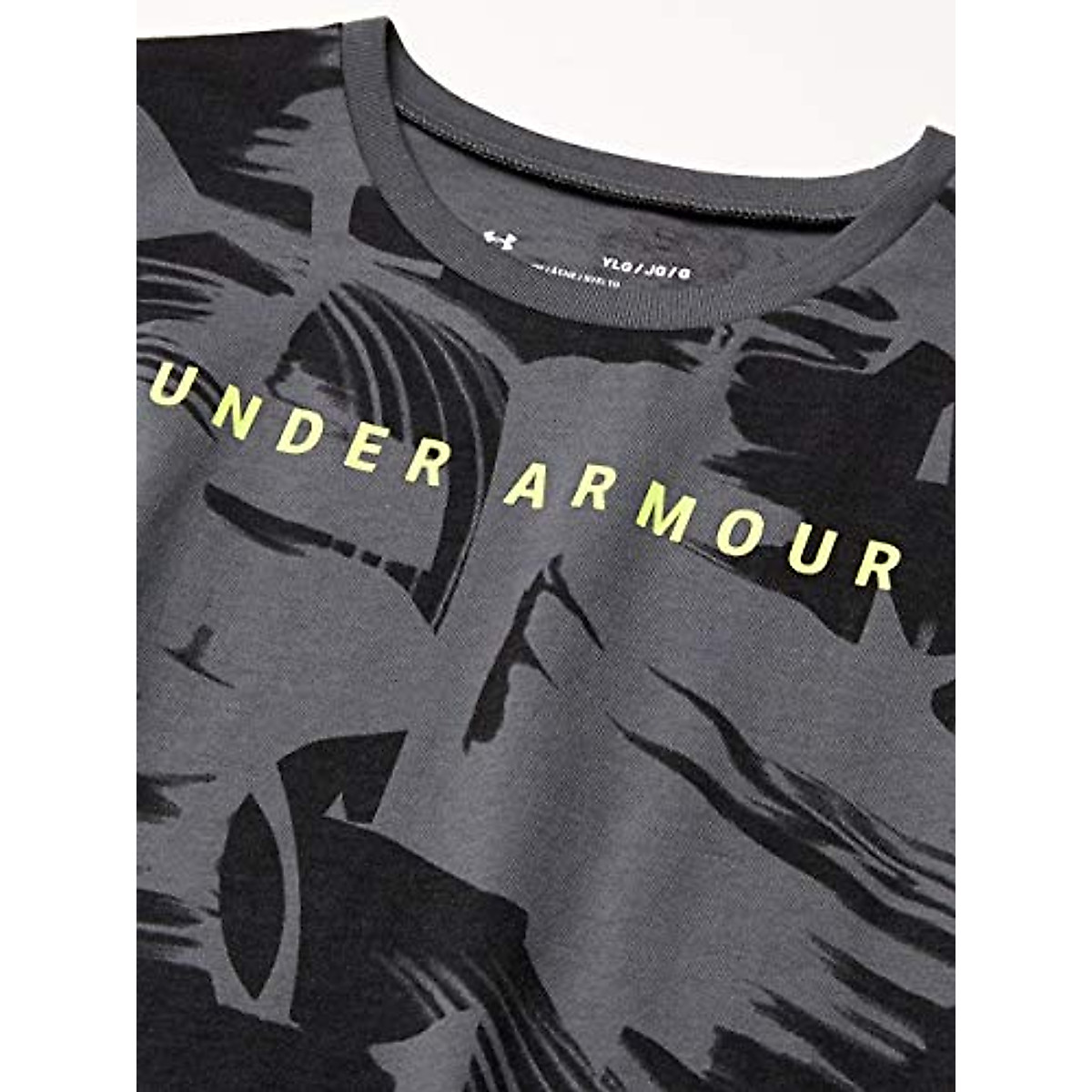 Under Armour Allover Print Graphic T-shirt, Pitch Gray (012)/X-Ray, Youth Large