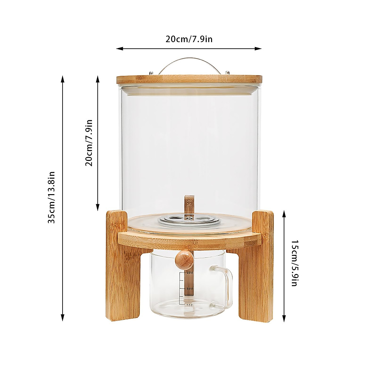 5L Grain Storage Rice Dispenser Cereal Container Flour Container Rice Holder Rice Storage With Valve Grain Dispenser Bean Oatmeal Flour Container Dry Goods Dispensers Creative Glass Food Storge
