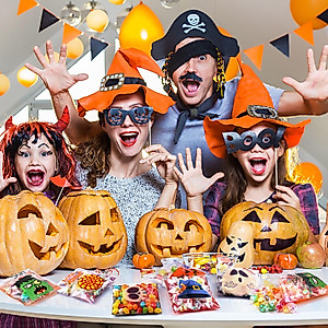 Joottuan 300 Pcs Halloween Cellophane Treat Bags Clear Self Adhesive Candy Bags Plastic Cookie Bags for Party Favors Supplies Halloween Decoration