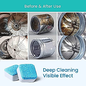 Maravello Dishwasher Cleaner And Powerful Formula Washer Cleaner Tablets For HE Front Loader And Top Load, Septic Tank Safe,12 Months Supply