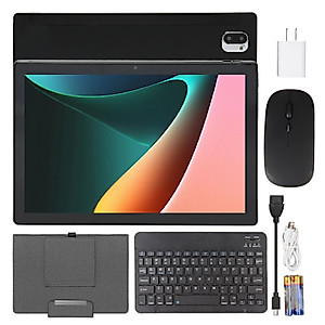 Gaming Tablet, Dual Camera 6GB 128GB Memory 10.1 Inch LCD Office Tablet with Mouse Keyboard for School (US Plug)