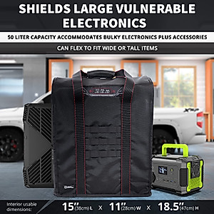 Mission Darkness T10 Faraday Bag for Computer Towers & XL Electronics // Military-Grade Faraday Cage for Digital Forensics, RF Signal Blocking, EMP CME Protection, Preppers, and Personal Security