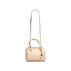 GUESS Cessily Box Satchel Beige One Size