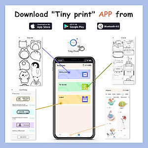 HOTCOLOR Sticker Printer- Mini Printer T02 Pro Portable Thermal Printer Sticker Maker Inkless Pocket Printer Bluetooth Photo Printer for Learning Assistance, Study Notes, Journal, Fun, Work, Receipts
