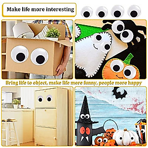 Wiggle Eyes Self-Adhesive Round, 3.93in/3.14in Self Adhesive Black White Plastic Wiggle Eyes for Party Decorations Refrigerator Door Christmas Trees Lawns Car Classroom DIY Craft Projects