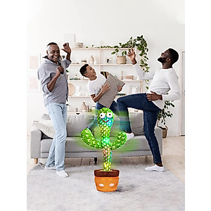 Keculf Cactus Toy - Talking, Singing Cactus Toy, Mimicking Musical Cactus with LED Light, Repeats What You Say with Songs in English for Babies Cactus Toy Mimic Gift Box Packaging