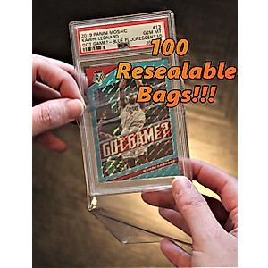 PSA Graded Card Bags Sleeves (100 Count) Soft Holders for Trading Baseball Sports Slabs