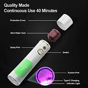 Nano Mister Facial Sprayer - High-pressure Nano Facial Mister, Portable Nano Mist Sprayer, Cool Face Steamer Moisturizing, Mini Nano Mister for Lash Extensions Skin Hydration Toner & Essence Pure Milk