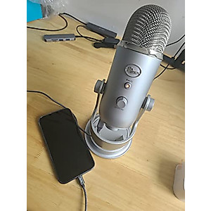 Compatible with iOS to Mini USB OTG Cable for Blue Yeti Microphones, Yeti Nano, 8 Pin Cord for iPhone 14 Pro Max, Plus, 13/12/11/Xs/Xr/8/7, Blue Yeti Cable to iPhone, USB Camera Kit Adapter