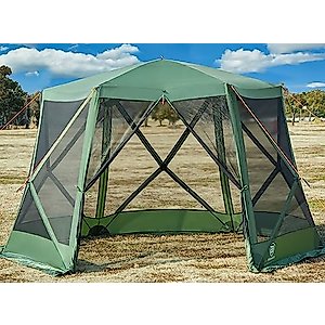 EVER ADVANCED Pop up Screen House Tent for Camping 11.5 x 9.8 ft, Instant Screened Gazebo Canopy with Netting, Portable Shelter Enclosure for Outdoor, Backyard