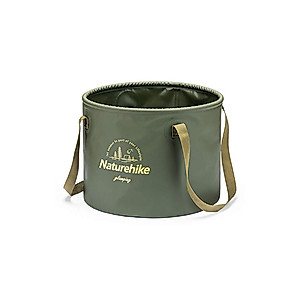 Naturehike Folding Water Bucket, 10L/20L Portable Collapsible Wash Basin Space-saving Water Carrier Storage for Camping Travel Hiking Garden (Army Green, 20L)