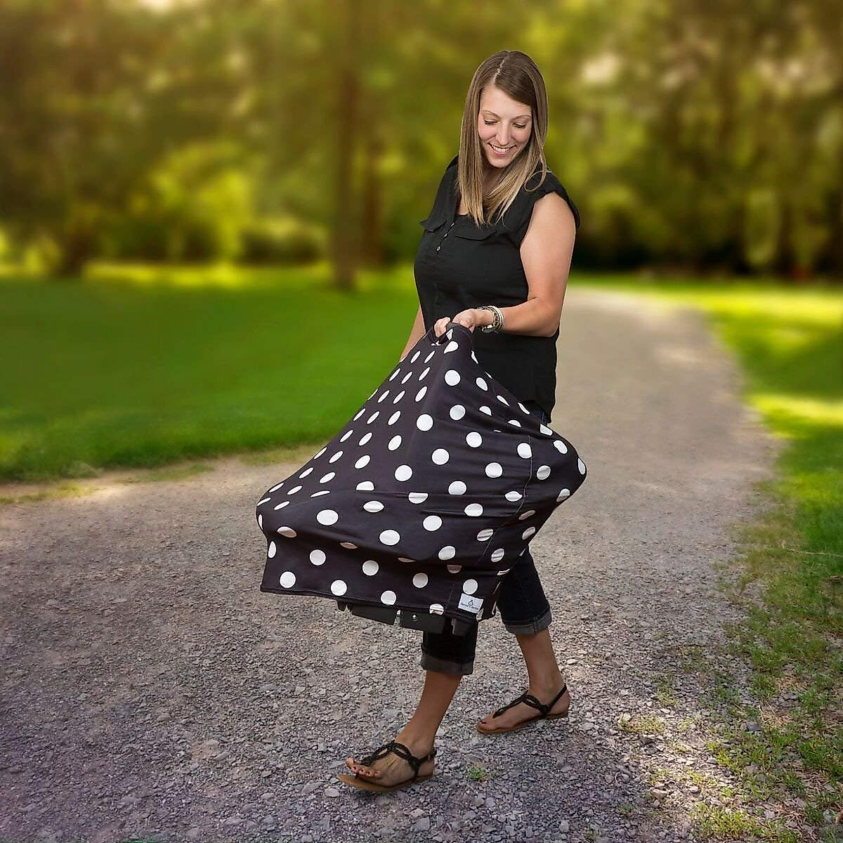 Sprout'n Smiles Nursing Breastfeeding Baby Carseat Cover - Shopping Cart and High Chair Cover, Scarf, Canopy by Sprout'n Smiles for Boys and Girls Baby Shower