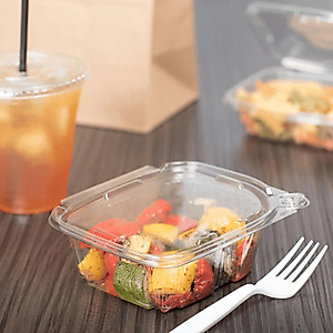 Karat 12oz PET Tamper Resistant Hinged Deli Container with Lid - 200 ct