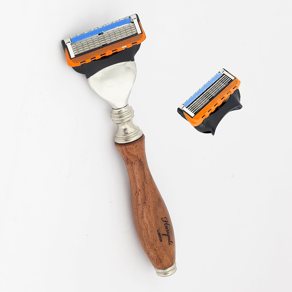 Haryali London 5 Edge Mens Shaving Safety Razor Wood Handle- Perfect Razors for Men That Suits All Skin Type