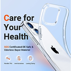 TORRAS for iPhone 13 Case/iPhone 14 Case Clear, Never Yellow, Military Grade Drop Tested, Protective Slim Thin Case for iPhone 13 Phone Case/iPhone 14 Phone Case, 6.1", Crystal Clear