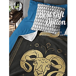 InnoBeta Aries Gifts Zodiac Astrology Sign Bed Flannel Blanket Throws, Birthday for Women Men, Constellation Gifts for Friends, Girlfriend, Wife (50"x 65")