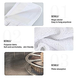 ATTX Set of 2 Movie Theater Popcorn Hanging Tie Towels Absorbent Soft Coral Velvet Kitchen Hand Towel Dish Wipe Cloth for Kitchen Bathroom