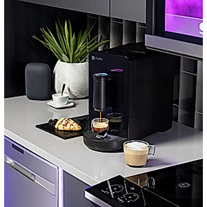 GE Profile Automatic Espresso Machine | Brew in Less Than 90 Seconds | 20 Bar Pump Pressure for Balanced Extraction | Five Adjustable Grind Size Levels | WiFi Connected for Drink Customization | Black