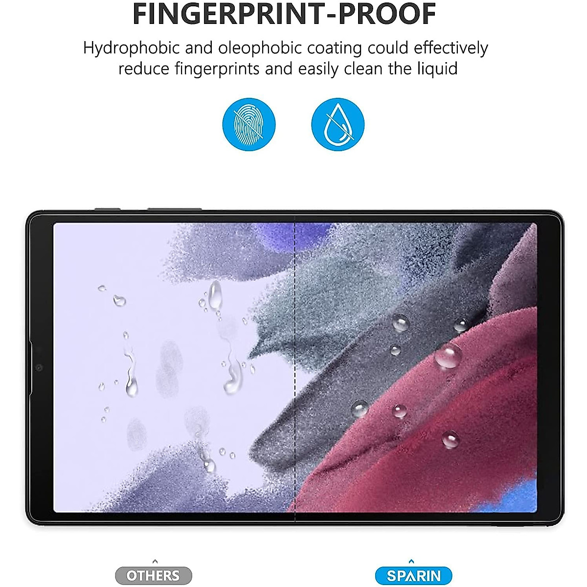 SPARIN 2 Pack Screen Protector for Samsung Galaxy Tab A7 Lite (SM-T220 / T225/T227), Tempered Glass Screen Protector for Galaxy Tab A7 Lite 8.7 Inch, Bubbles-Free