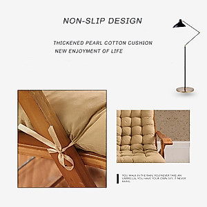 Outdoor High Back Chair Cushion with Ties Indoor Outdoor Rocking Chair Cushion Soft Thickened Replacement Seat Cushion for Patio Furniture,Orange