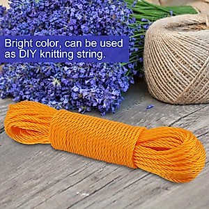 Nylon Clothesline Rope, 20m Windproof Clothes Drying Rope Portable Laundry Line Hanger Rope for Indoor Outdoor Garden Travel Camping Home Hotel(Orange)