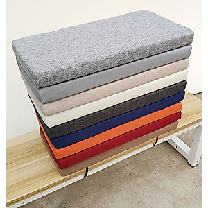 Bench Cushions,High Density Foam Cushion Seat Pad Outdoor Patio Furniture Bench Cushion with Zipper Long 2in Thick Washable Swing Chair Seat Pad Non-Slip,40x16in,Brown-9