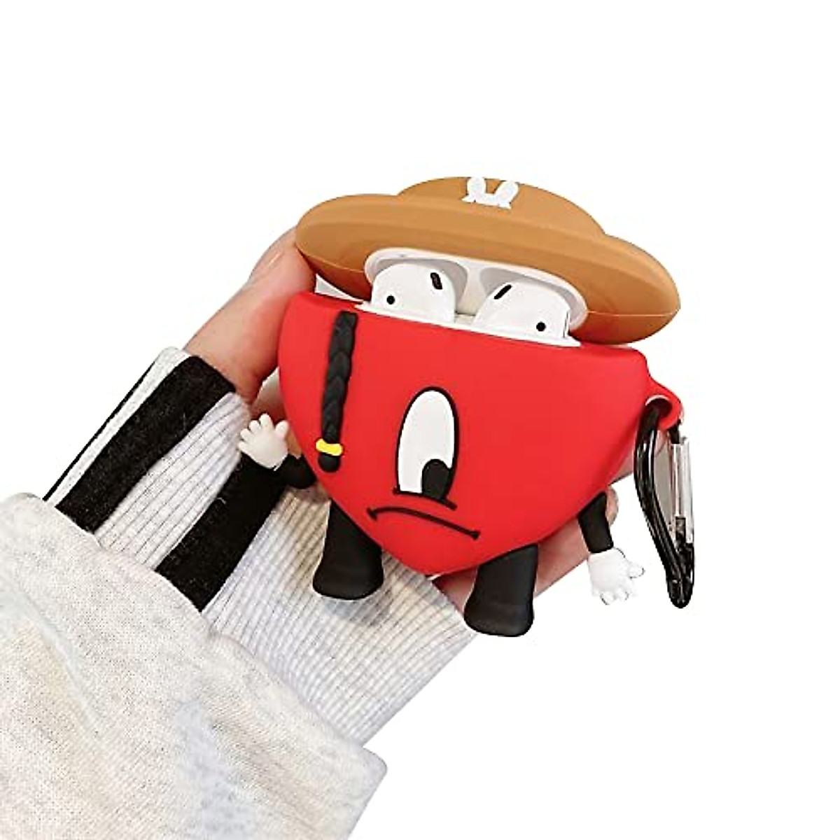 Aikeduo 3D Cartoon Characters Hat Love Heart Shaped Rabbit for Airpods 3 Cover Skin Protective Keychain Soft Silicone Street Fashion for Airpods3 Case