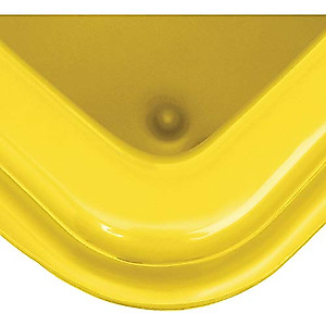 Global Industrial 16 Bushel Plastic Bulk Box Truck, Steel Chassis Base, Yellow, 42-3/5"L x 30" W x 35-3/5"H