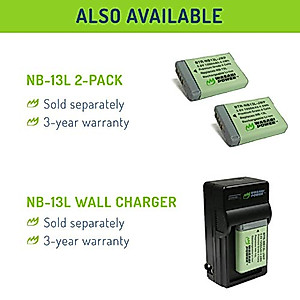Wasabi Power NB-13L Battery for Canon PowerShot G1 X Mark III, G5 X, G7 X, G7 X Mark II, G9 X, G9 X Mark II, SX620 HS, SX720 HS, SX730 HS, SX740 HS