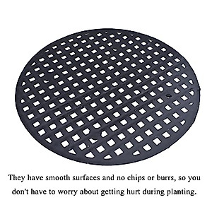 HAHIYO 20PCs 2.95Inch/7.5Cm Black Round PP Plastic Flower Pot Hole Mesh Pad Bottom Grid Mat Bonsai Drainage mesh Hole Screens Gasket Prevent Soil Loss Breathable Gasket Drainage Netting for Bonsai