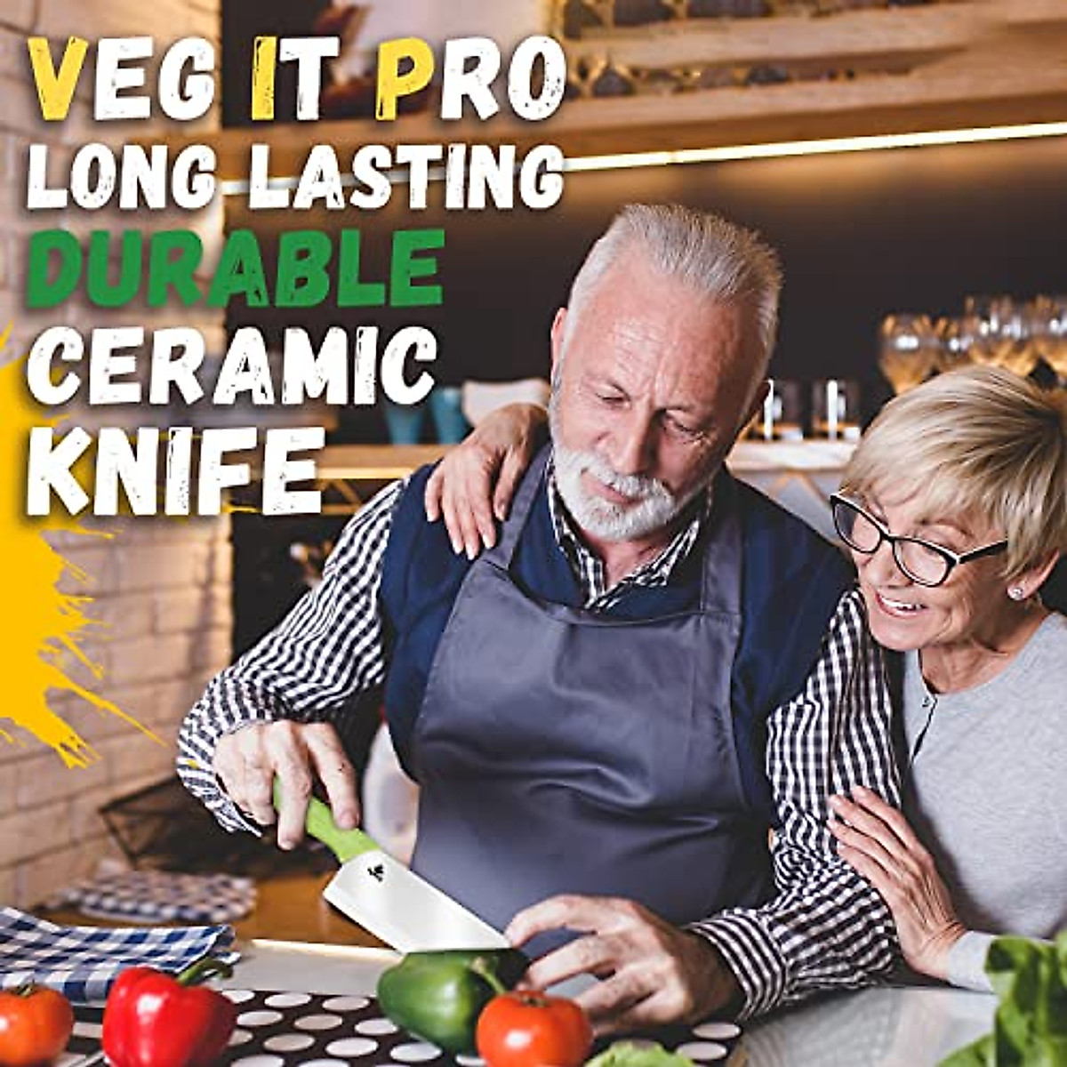 VegItPro 6.5" Vegetable Knife for Kitchen + Vegetable Cutting Knife +Sharp Chopping Knife +Made of all Natural and Recylable Materials + Blade Sheath