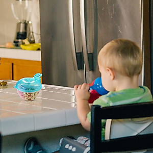 Accmor Baby Formula Dispenser for On-The-Go Feedings, Three-Compartment Non-Spill Formula Container to Go, Snack Milk Powder Dispenser for Traveling with Infant Toddler, Blue