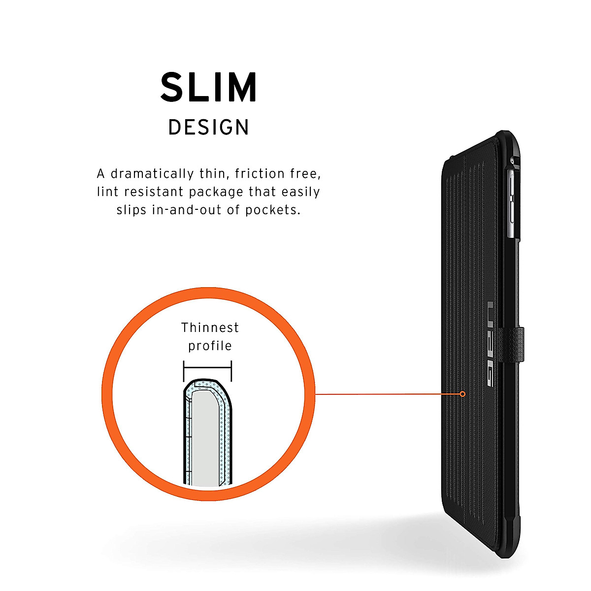 UAG Folio iPad Mini (5th Gen, 2019) Case Metropolis Feather-Light Rugged [Black] Military Drop Tested iPad Cover with Apple Pencil Holder