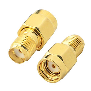 Boobrie SMA RF Coaxial Coax Adapter SMA Female (No Pin) to RP-SMA Male (No Pin) Antennas Connector for WiFi Antenna,FPV Drone Security Camera,Signal Booster,LTE Router 2-Pack