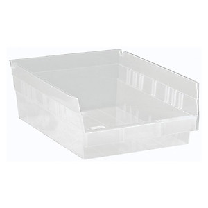 Quantum Clear View Durable High Density Economy Shelf Storage Bin 11 5/8" L x 11 1/8" W x 4" H