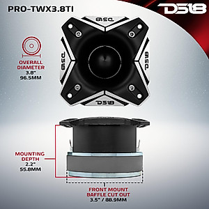 DS18 PRO-TWX3.8TI 3.8" Super Bullet Tweeter 250 Watts 1.5" Titanium 8-Ohm Vc, Super Bullet Compression Tweeter - Single