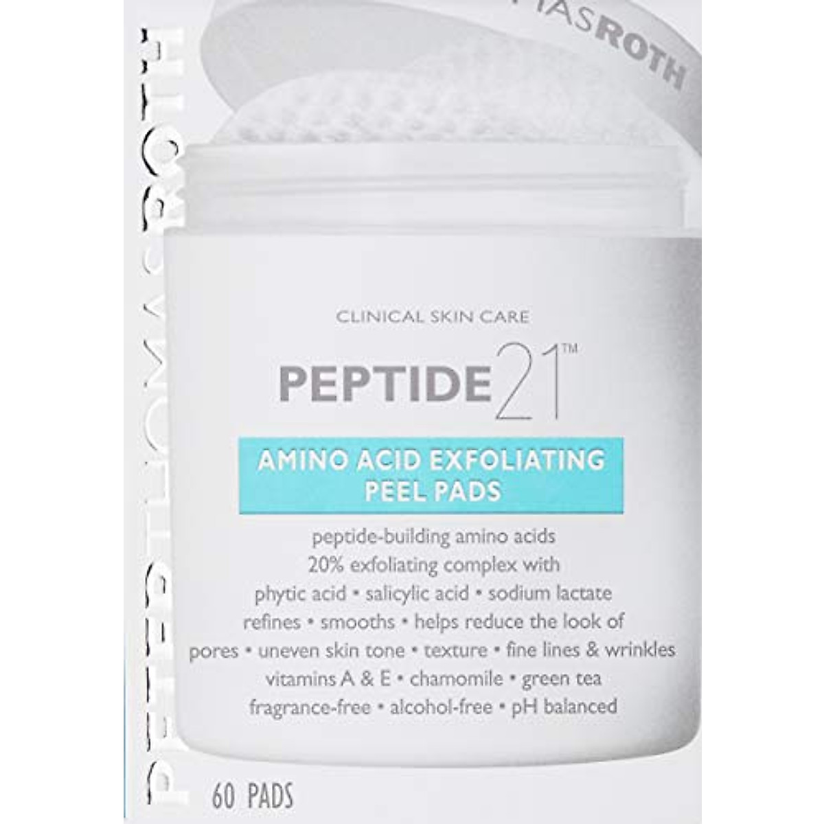 Peter Thomas Roth | Peptide 21 Amino Acid Exfoliating Peel Pads | Refines and Smooths, Helps Reduce the Look of Pores, Uneven Skin Tone, Texture, Fine Lines and Wrinkles white 60 Count