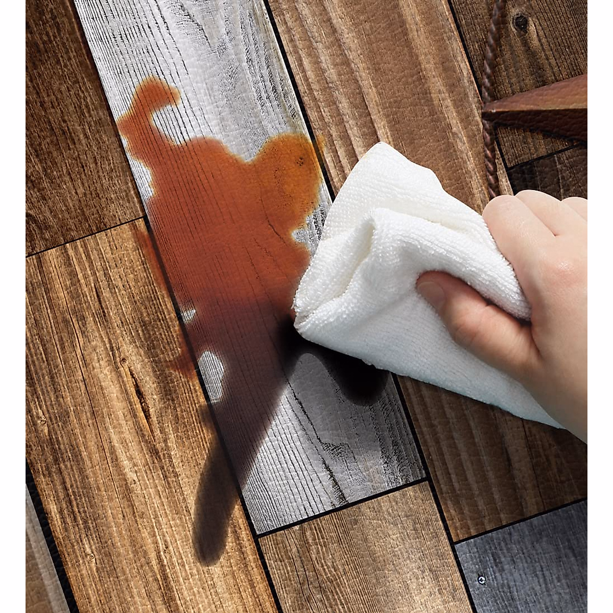 AILUER Farmhouse Wood Kitchen Rugs Mats Set of 2 Rustic Texas Star Anti-Fatigue Cushioned Kitchen Floor Mat Non-Slip Backing Washable Kitchen Rugs Set Office Laundry, 17inchx29.5inch+17inchx47inch