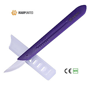 4-Pack Betor Ceramic Scalpel Knife No. 11, 12, 17, 23 MRI Safe with Safety Cap Non-Ferrous