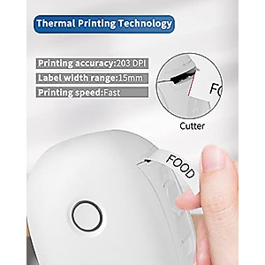 iEager L13 Label Maker, Label Printer with Tape, Wireless Mini Label Printing Machine, Thermal High Speed Printing, White, Compatible with iOS & Android