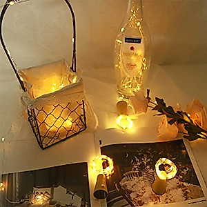 Rockabyee 8 Pack Solar Bottle Lights, 20 Led Cork String Lights, Outdoor Waterproof Fairy Lights for Party Wedding Festival Garden Patio Lawn Warm White