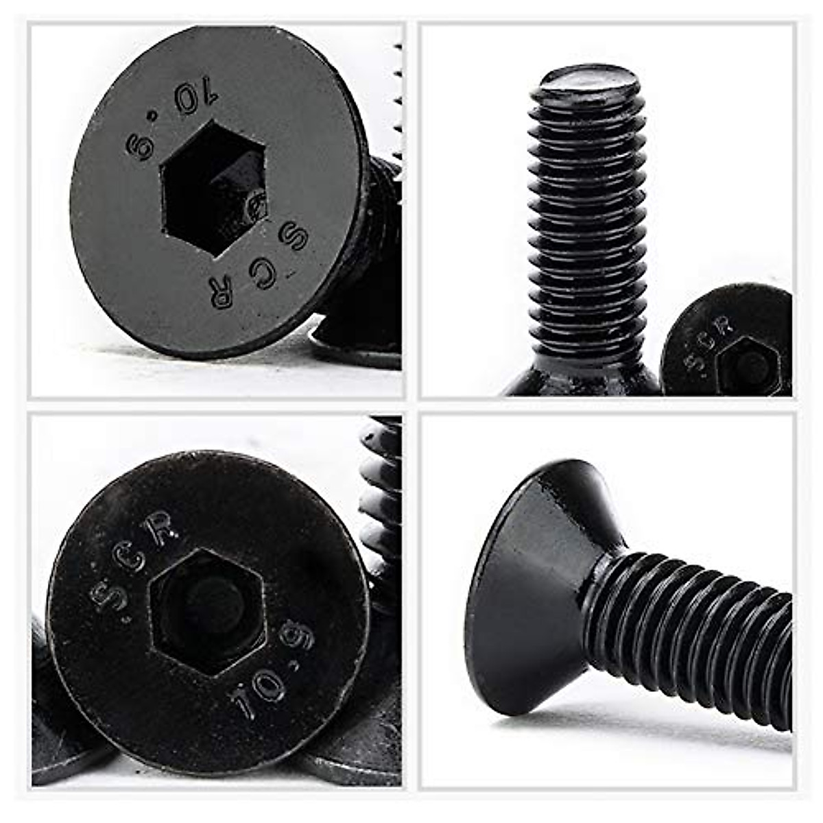FullerKreg M8-1.25 x 35mm DIN 7991 Hex Drive Class 10.9 Black Oxide Finish Alloy Steel Flat Socket Cap Screw (Pkg of 15)