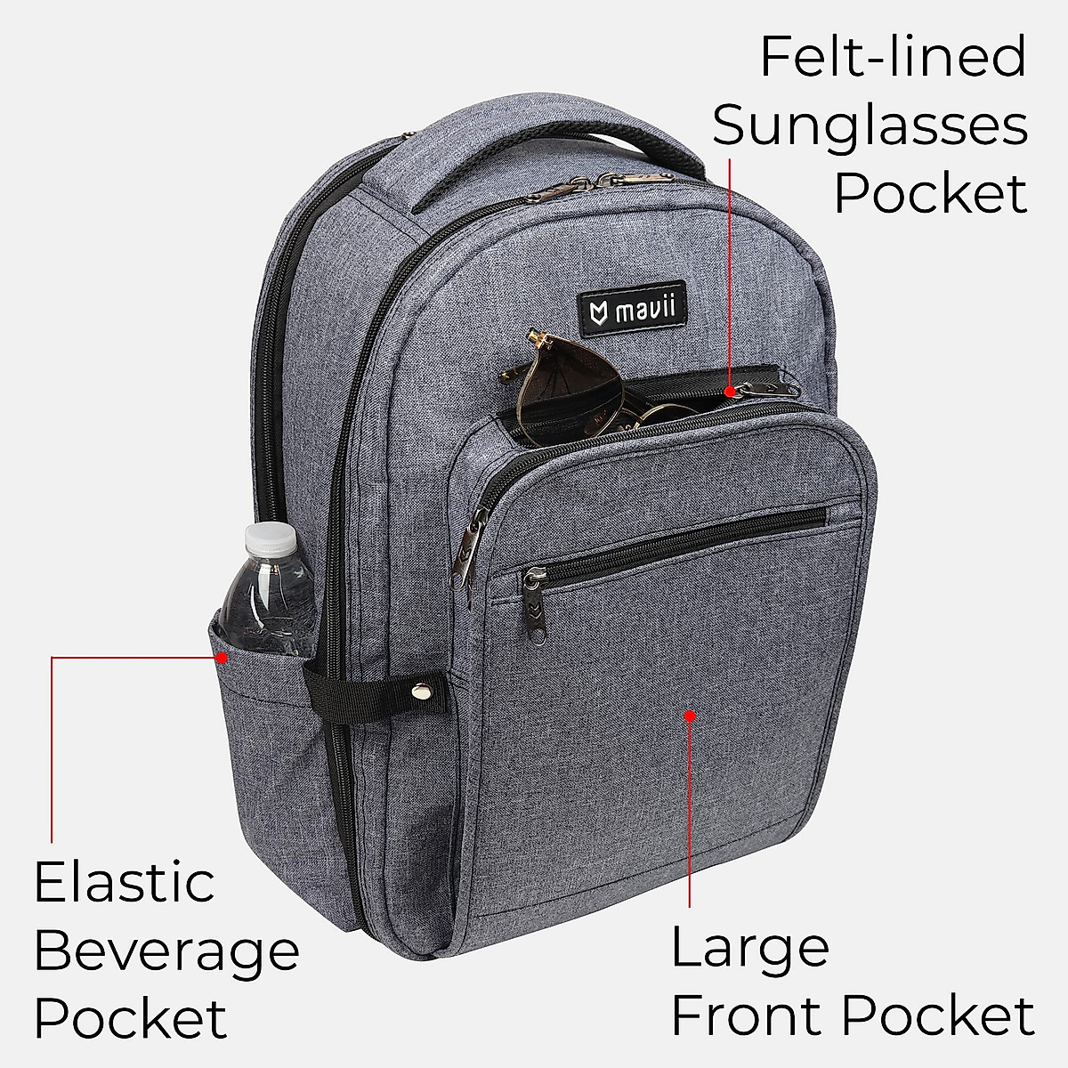 Mavii - The Convention Backpack - 17 inch Suitcase-style Dance Backpack, Versatile Travel Gear, Heathered Gray