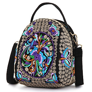 Goodhan Embroidery Crossbody Bag, Cell Phone Purse Canvas Small Handbag