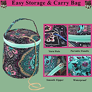 Shanhon Crocheting Bag, Small Knitting Accessories Organizer Holder, Yarn Storage Bags for Yarn Balls Crochetor Crochet Tool Organizer Carrying Tote Bag