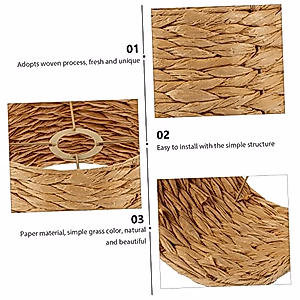 DELURA Woven Lampshade Lampshades for Floor Lamps Vintage Lantern Rustic Pendant Lighting Lamp Replacement Shade Hanging Lights Lampshades Rustic Lamp Shade Country Lamp Shades to Weave/653