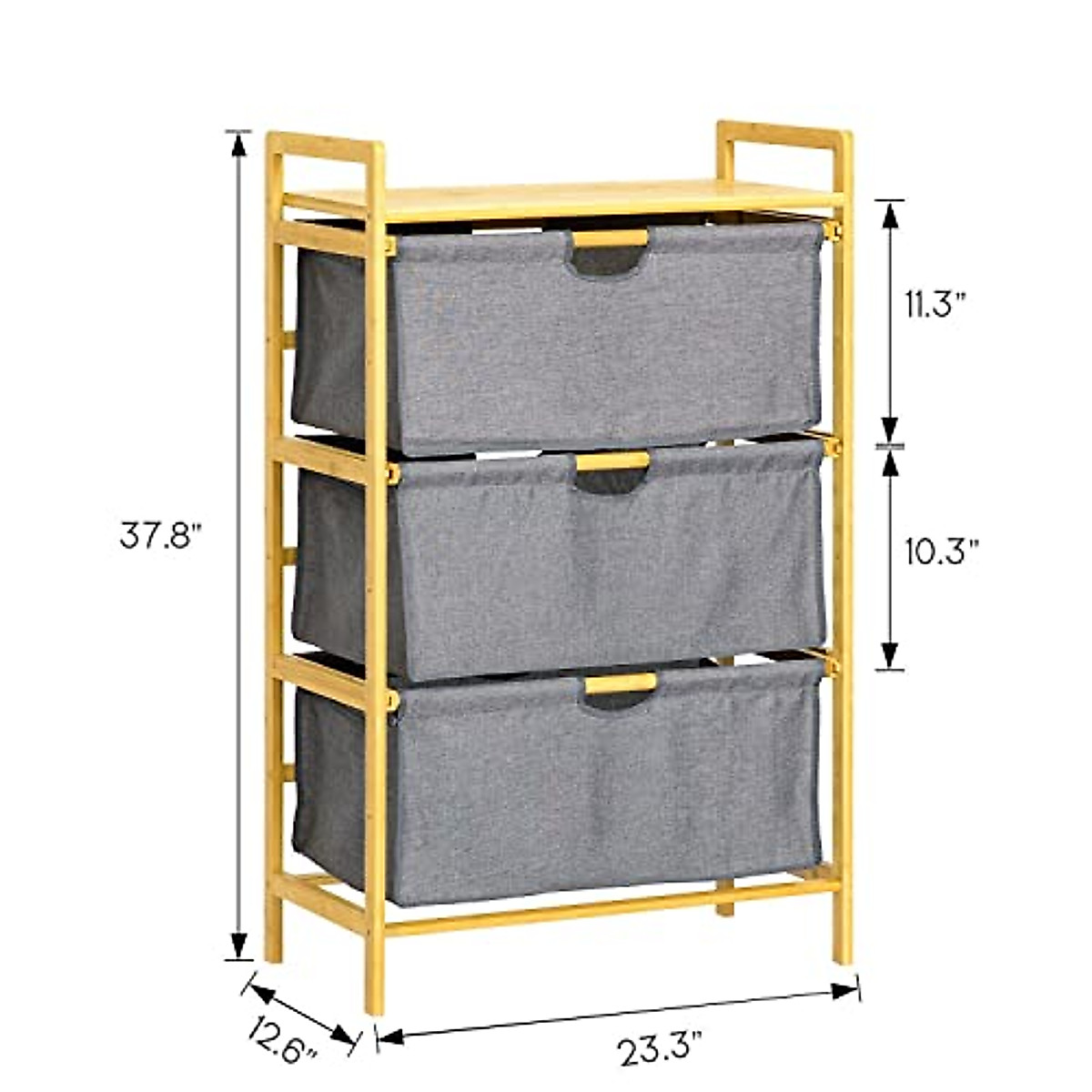 MAXCBD Nightstand Bedside Table Drawer Cabinet Bamboo Fabric Drawers Underwear Socks Scarf Organizer Unit Cabinet Rack Bedside It Adopts A Stylish and Elegant Design Storage Tower Dresser