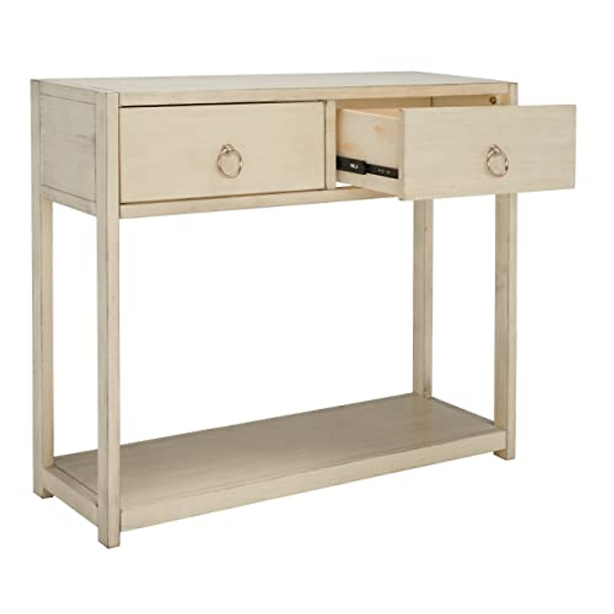 SAFAVIEH Home Collection Sadie Contemporary Antique White 2-Drawer Console Table (Fully Assembled)