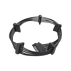 pingping 15 PIN Sata Power Splitter(2Packs), 15 Pin Sata to 5 Sata Power Splitter Adapter Cable- 21 Inches